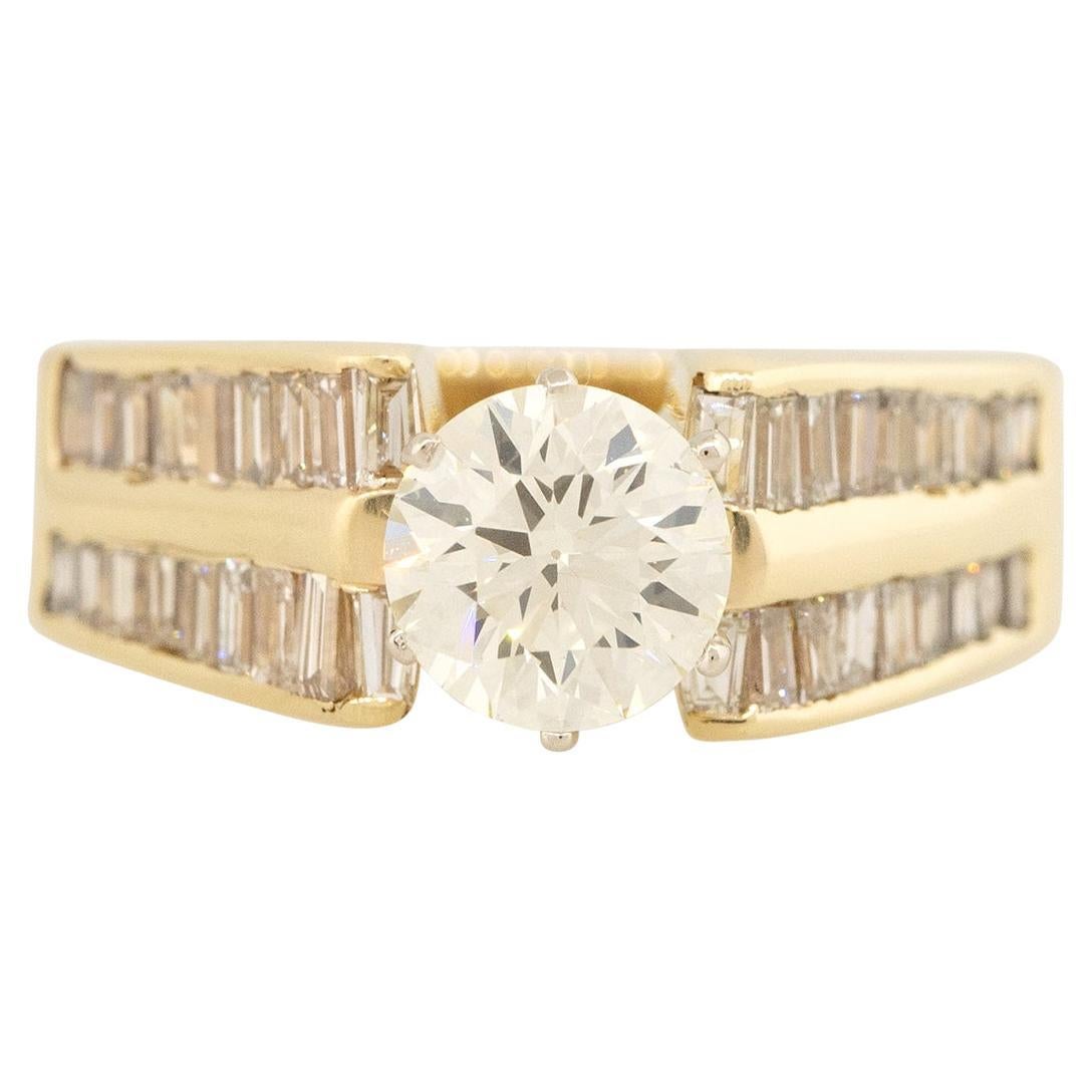 GIA Certified 3.19 Carat Emerald Cut Diamond Engagement Ring 14 Karat ...