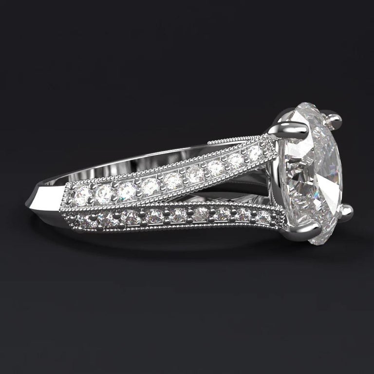 GIA Certified 2 Carat VVS2 Clarity Oval Diamond Ring For Sale at 1stDibs