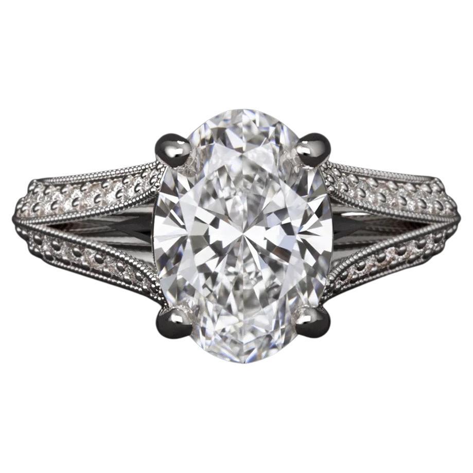GIA Certified 2 Carat VVS2 Clarity Oval Diamond Ring For Sale at 1stDibs