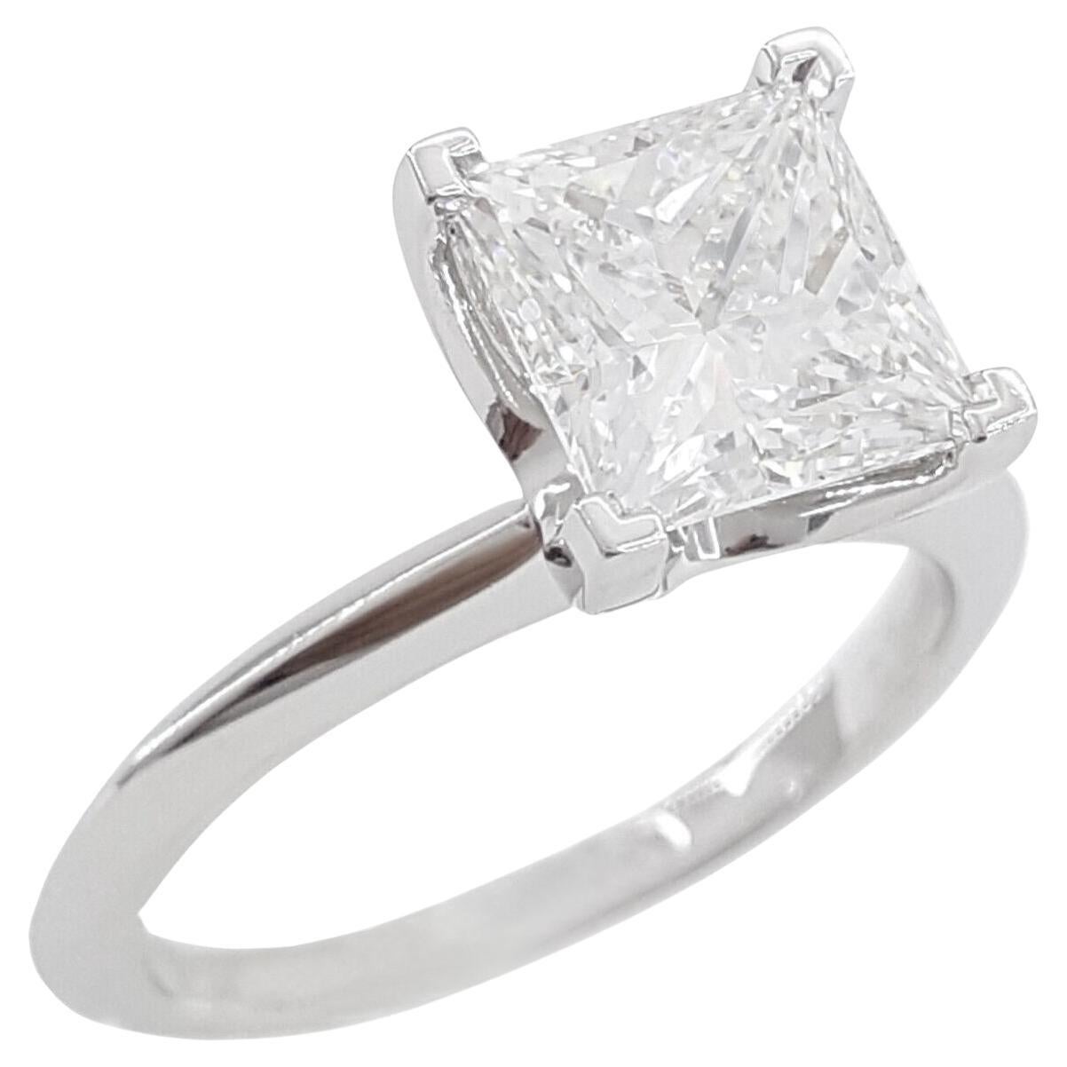 GIA Certified 2 Ct E Color VS Clarity Princess Cut Diamond Solitaire ...