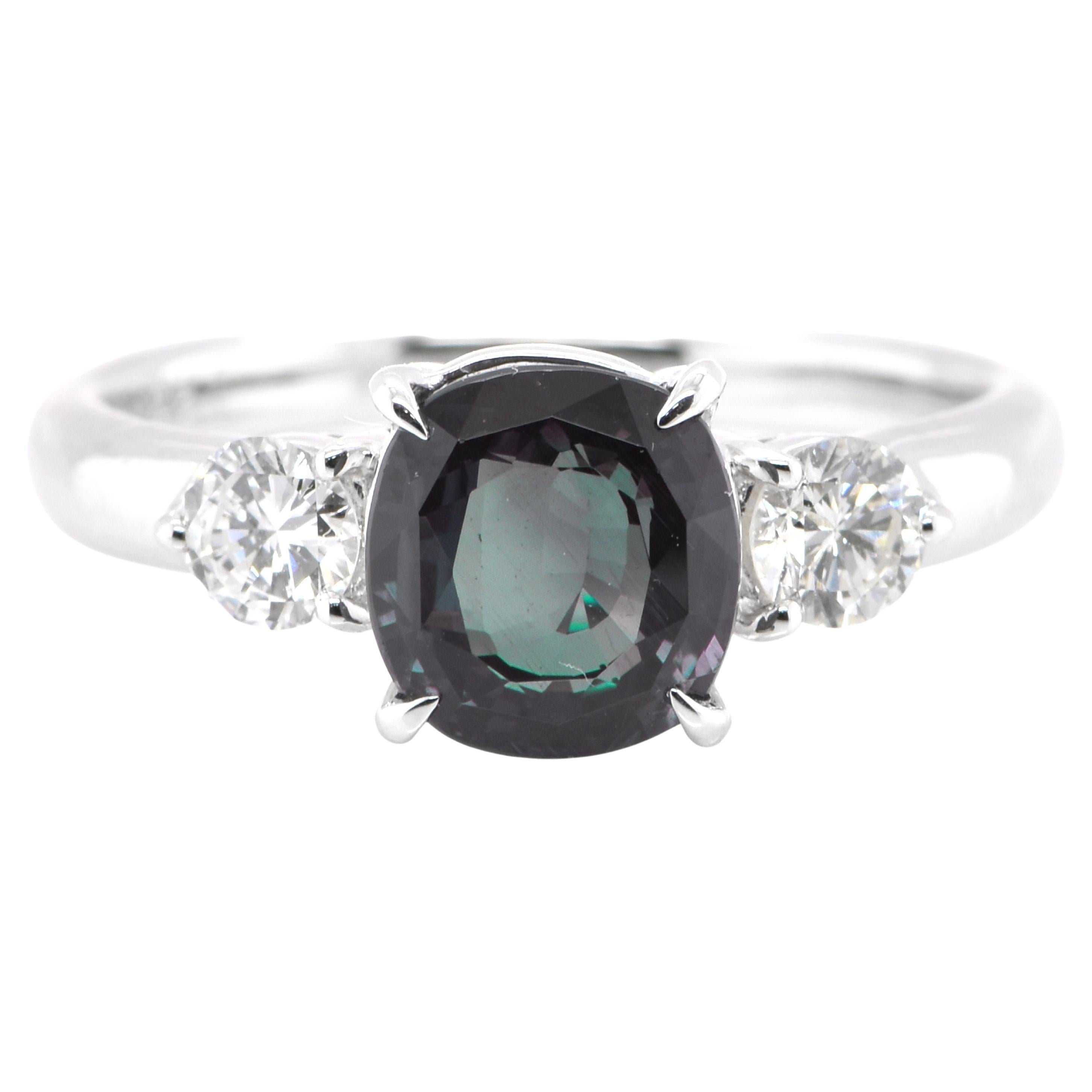 9.27 Carat Natural Alexandrite and Diamond Ring For Sale at 1stDibs ...
