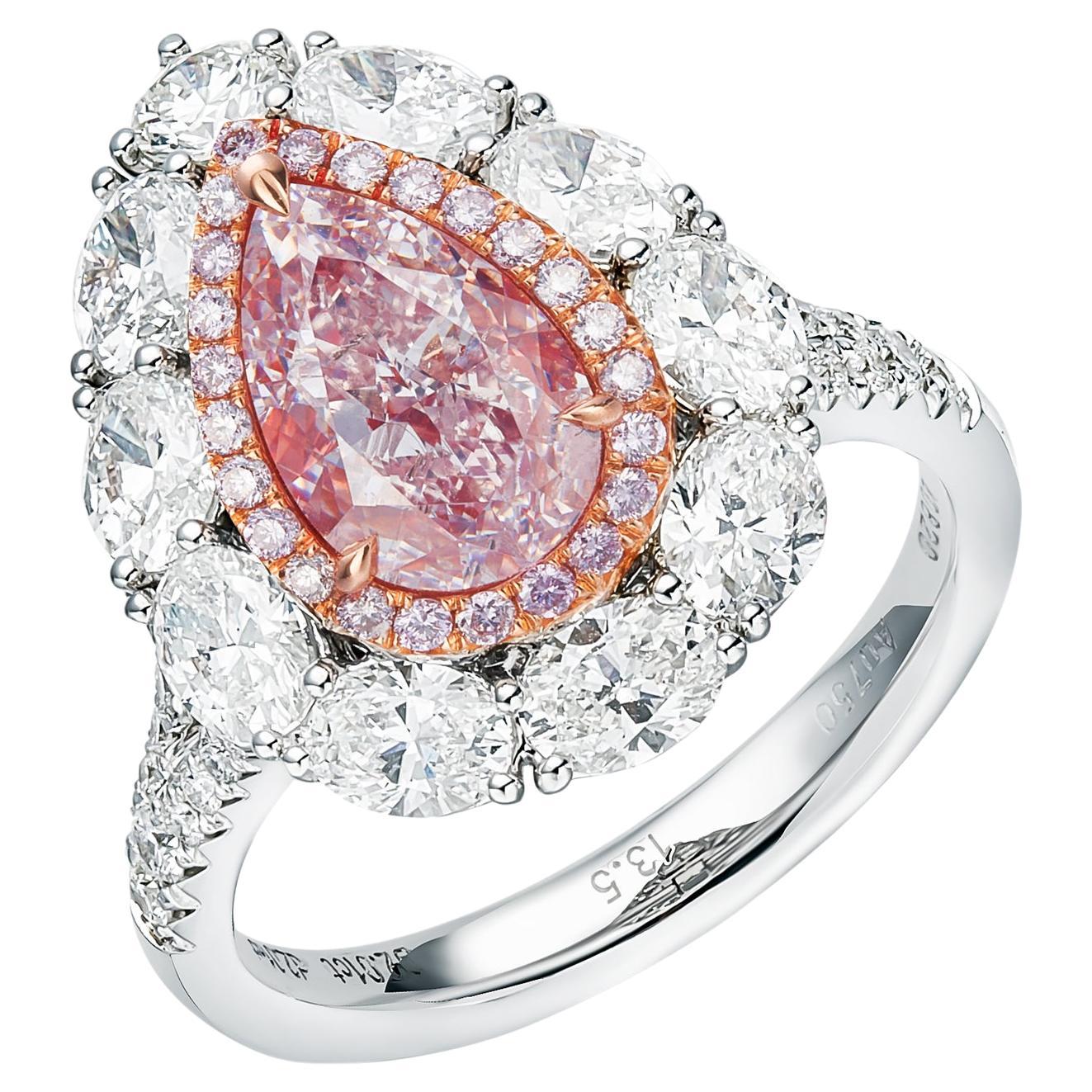 GIA Certified 2.01ct Very Light Pink Pear Shaped Natural Color Diamond ...