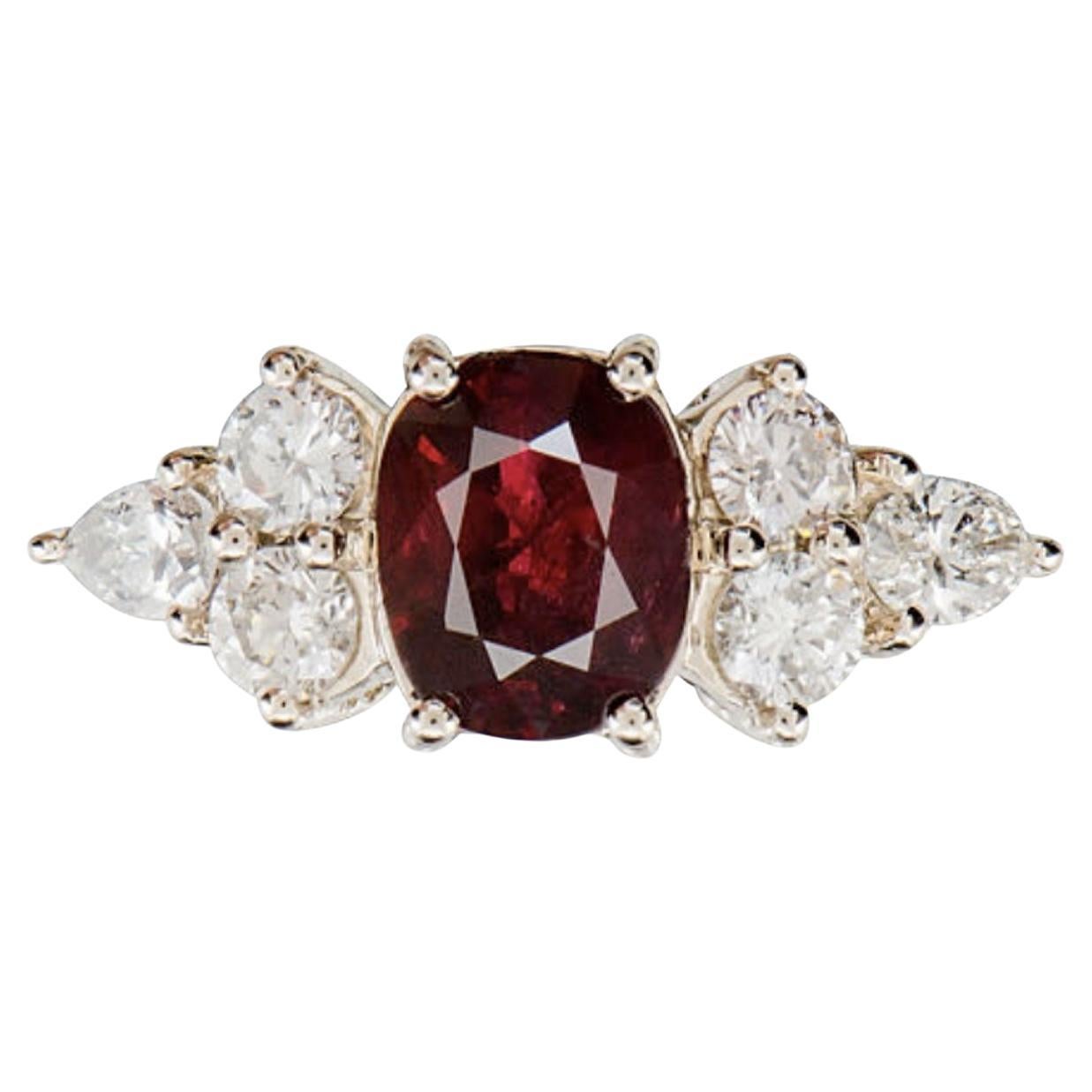 GIA Certified 1.5ct Natural Ruby No Heat 14K Rose Gold Ring For Sale at ...