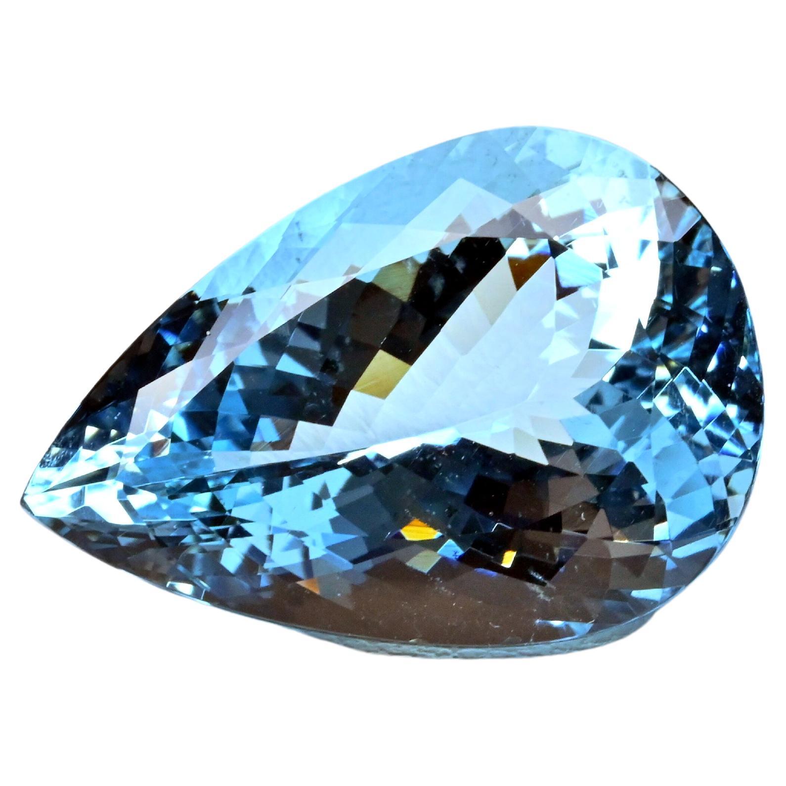 22.49 Carat GIA Certified Intense Blue Emerald Aquamarine Natural ...