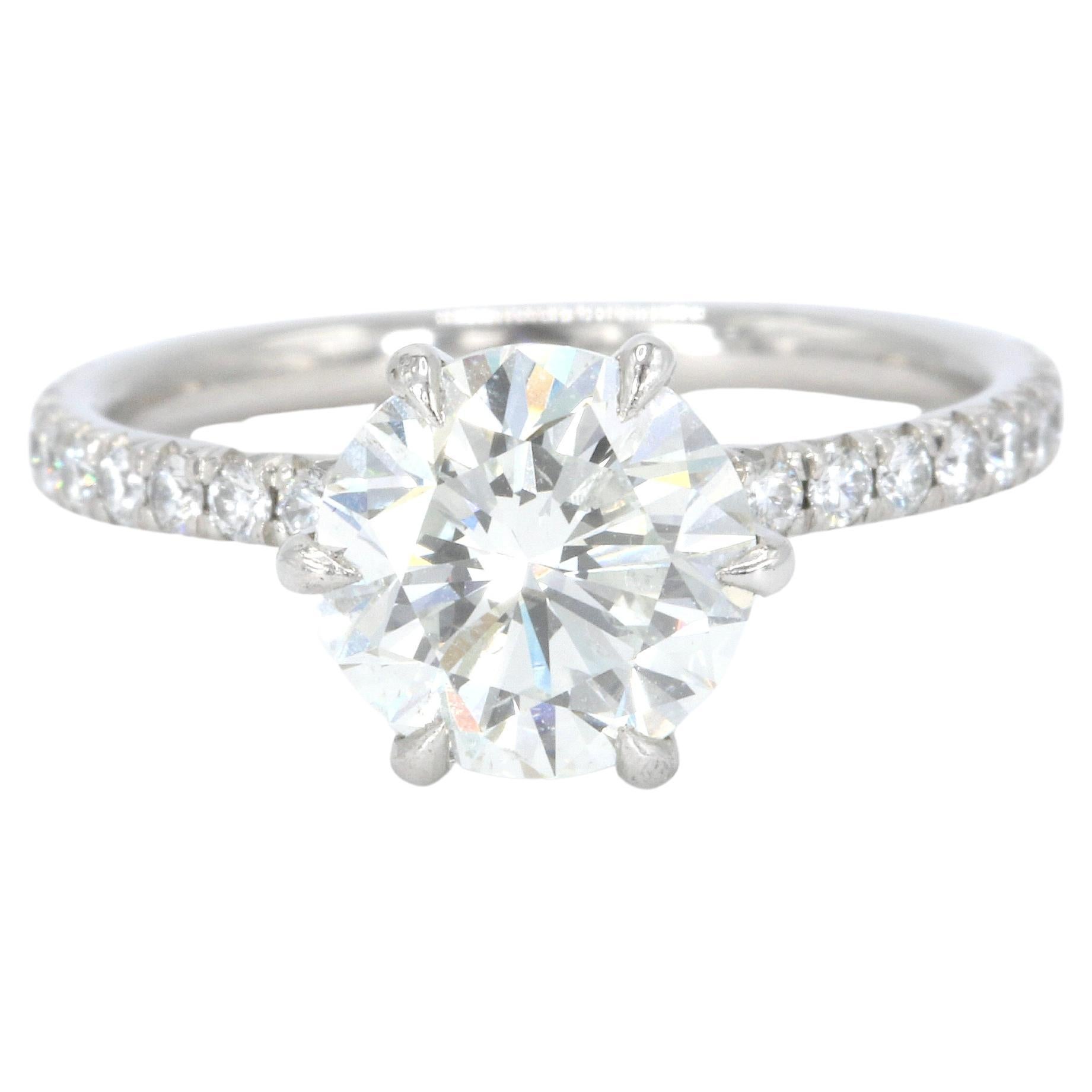 GIA 3.19 carat round brilliant cut diamond platinum engagement ring For ...