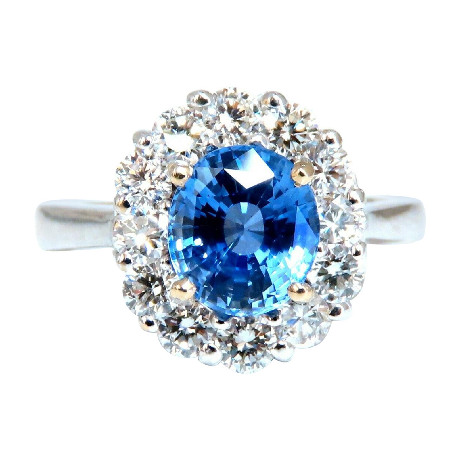 GIA No Heat 2.05CT Natural Sapphire Diamonds Spanish Deco Gilt Ring ...