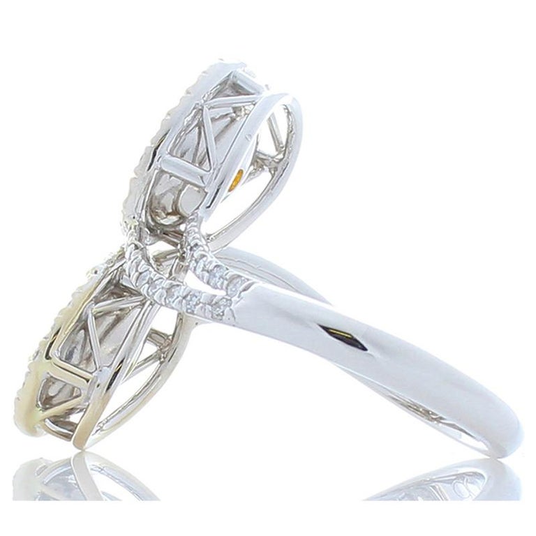 GIA Certified 2.09 Carat Total Oval Fancy Light Yellow and Gray Diamond Ring at 1stDibs