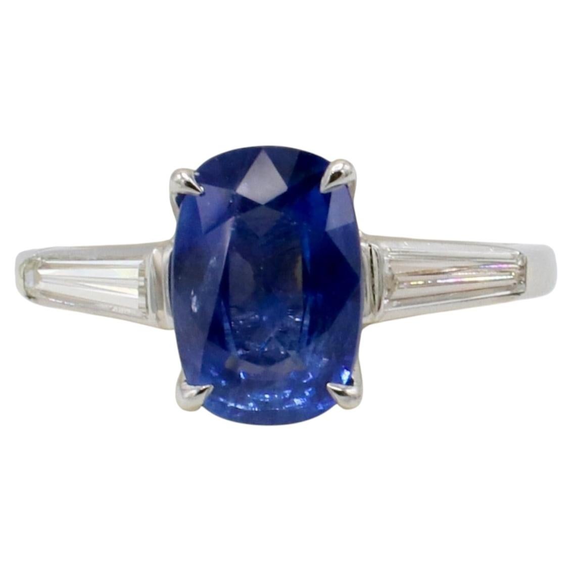 GIA Certified 5.03 Carat Unheated Sri Lanka Blue Sapphire Diamond Ring ...