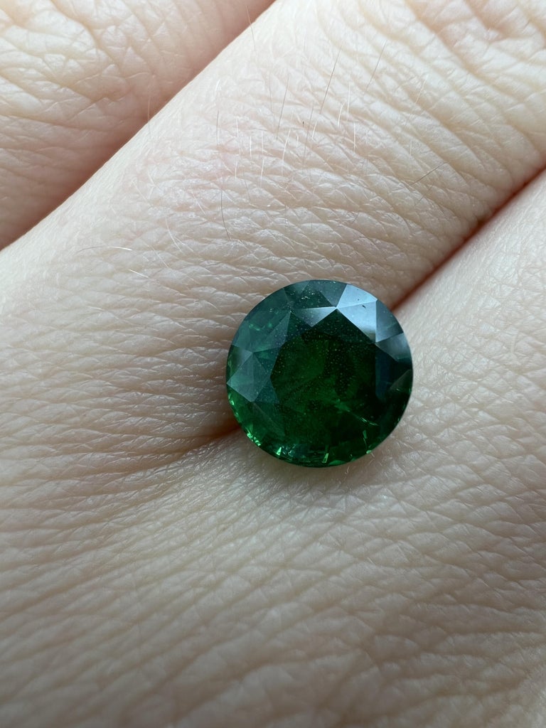 GIA Certified 2.10 Ct Natural Round Tsavorite For Jewelry Making ...