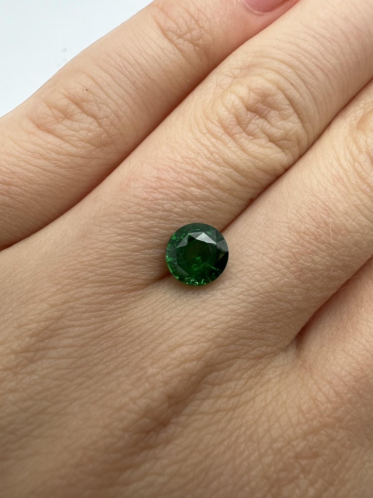GIA Certified 2.10 Ct Natural Round Tsavorite For Jewelry Making ...