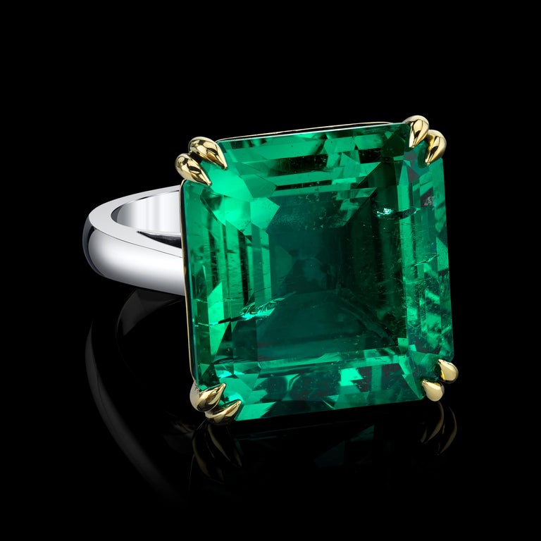 GIA Certified 21.05 Carat Octagonal Step Cut Natural Emerald For Sale ...