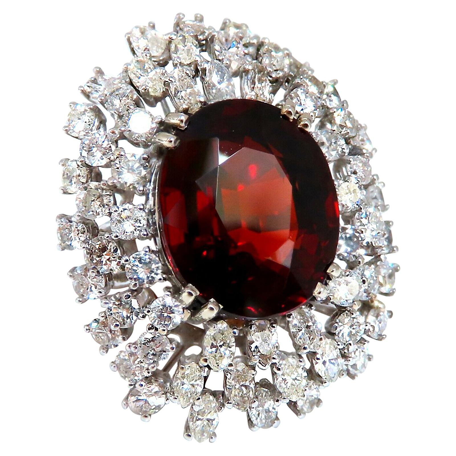 GIA Certified 21.23 Carat Natural Spessartite Garnet Cluster Ring 14 ...