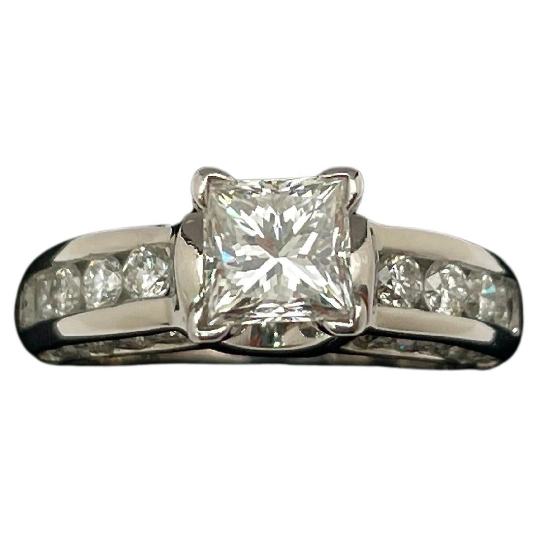 GIA Certified 2.15 CT E Color Diamond Platinum Engagement Ring For Sale ...