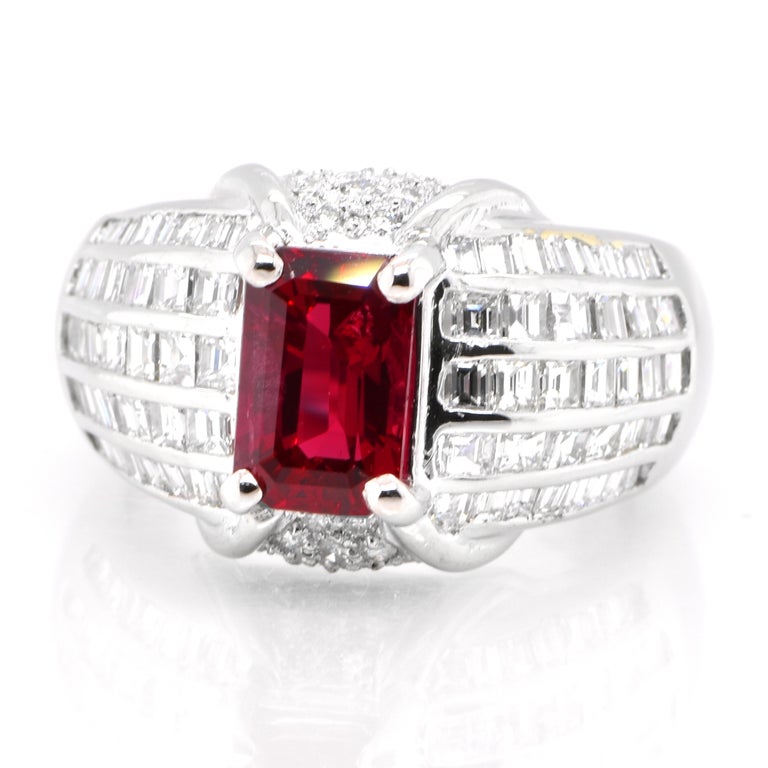 GIA Certified 2.18 Carat Siam 'Thailand' Ruby and Diamond Set in ...