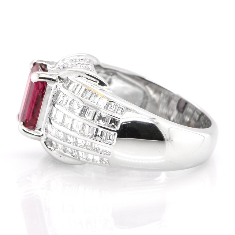 GIA Certified 2.18 Carat Siam 'Thailand' Ruby and Diamond Set in ...
