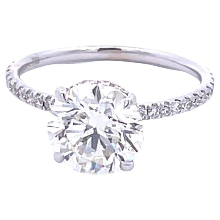 GIA Certified 2.20 carat Round Brilliant Cut Diamond Engagement Ring ...