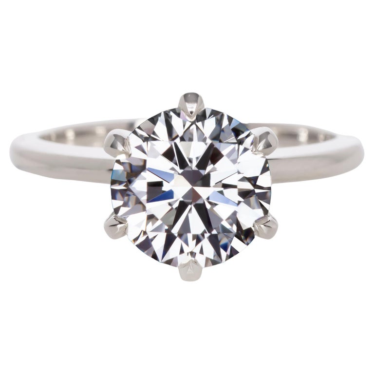 GIA Certified 2.23 Carat Round Diamond Ring 100% Eye Clean and White ...