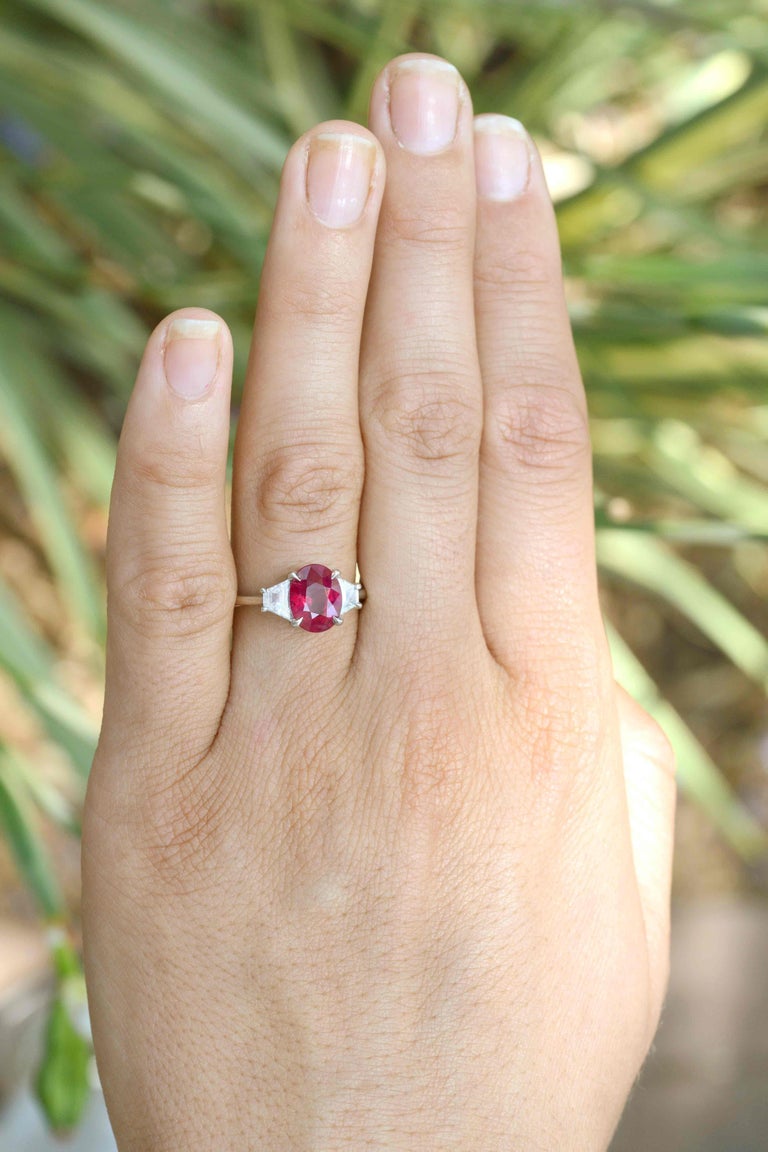 GIA Certified 2.25 Carat Burma Ruby Engagement Ring Solitaire Pigeon ...