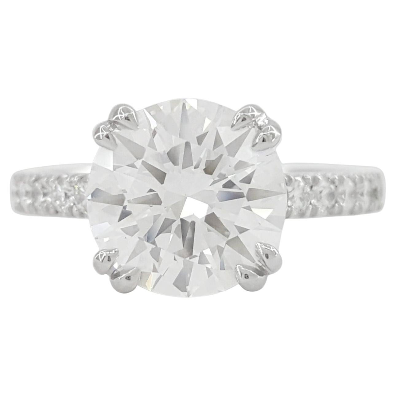2.30 Carat GIA Cert Emerald Cut Diamond Gold Engagement Ring at 1stDibs