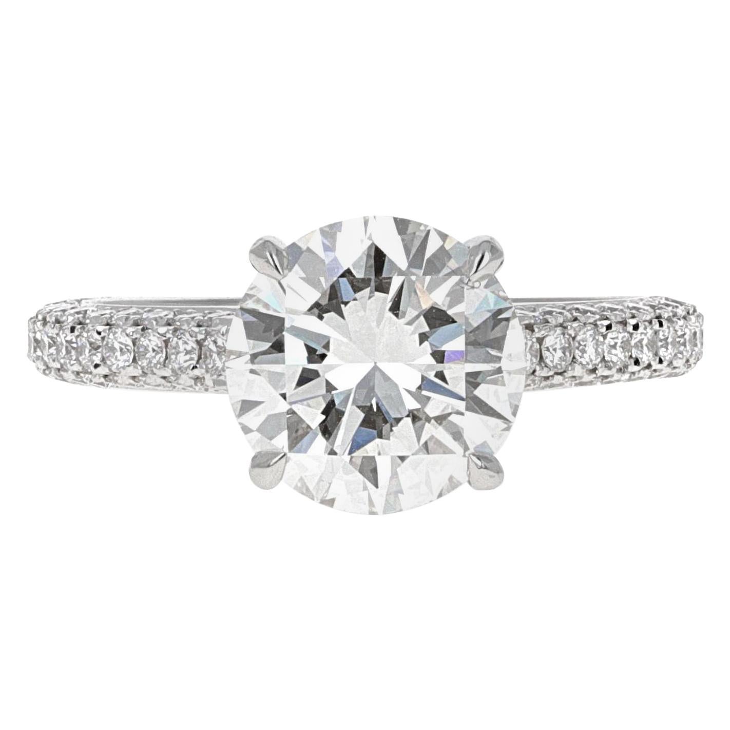 GIA Certified, 2.32 Carat H- VVS2 Round Brilliant Diamond Engagement ...