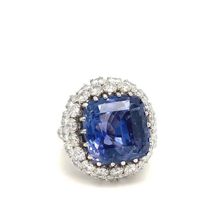 GIA Certified 24.18 Carat Unheated Color Change Sapphire and Diamond ...
