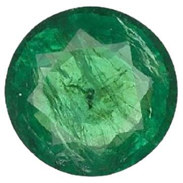 GIA Certified 2.59 Carat Round Shape Emerald For Sale at 1stDibs