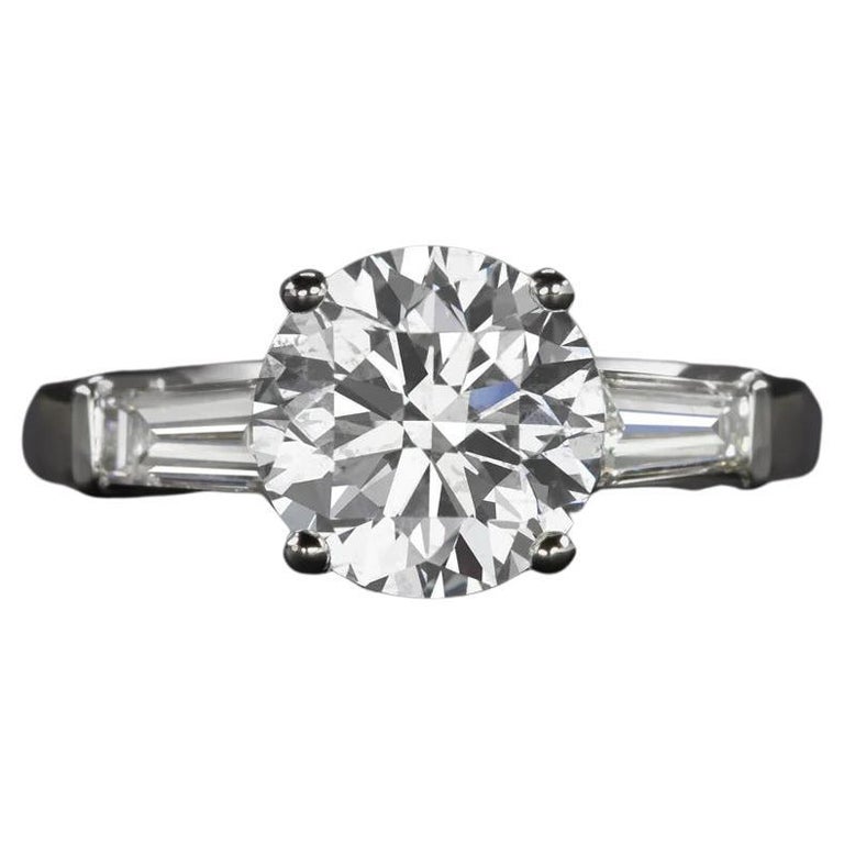 GIA Certified 2.70 Carat Round Diamond Cut Diamond Ring For Sale at 1stDibs