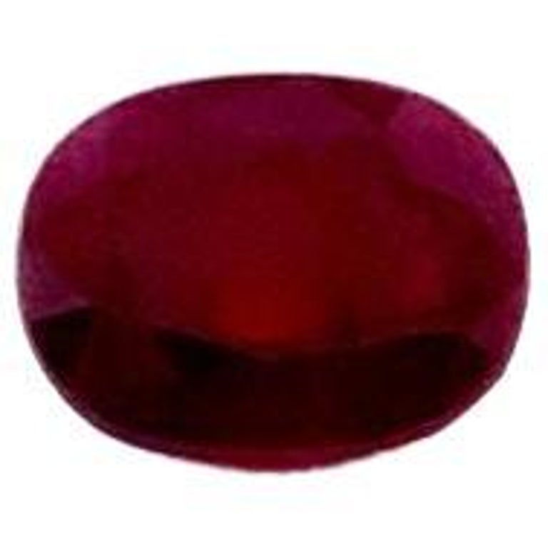 Rubis naturel de forme ovale de 2,74 carats certifié par le GIA En ...