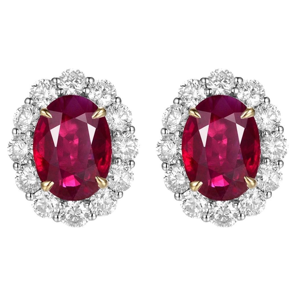 Garrard 18 karat GRS Burmese Vivid Red Pigeon's Blood Oval Ruby Drop ...