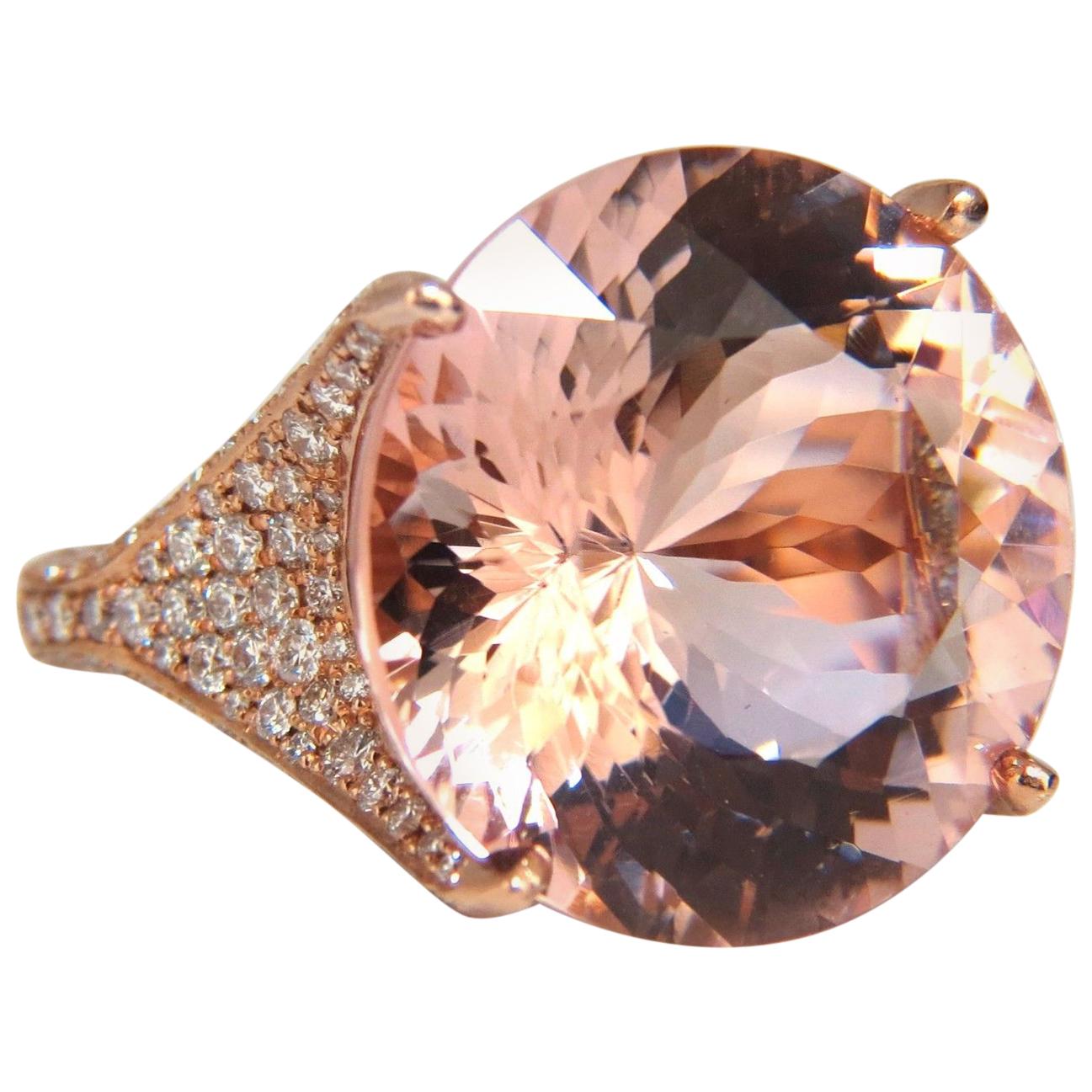 26.31ct GIA Natural Red Spessartite Garnet Diamonds Raised Crown Ring ...