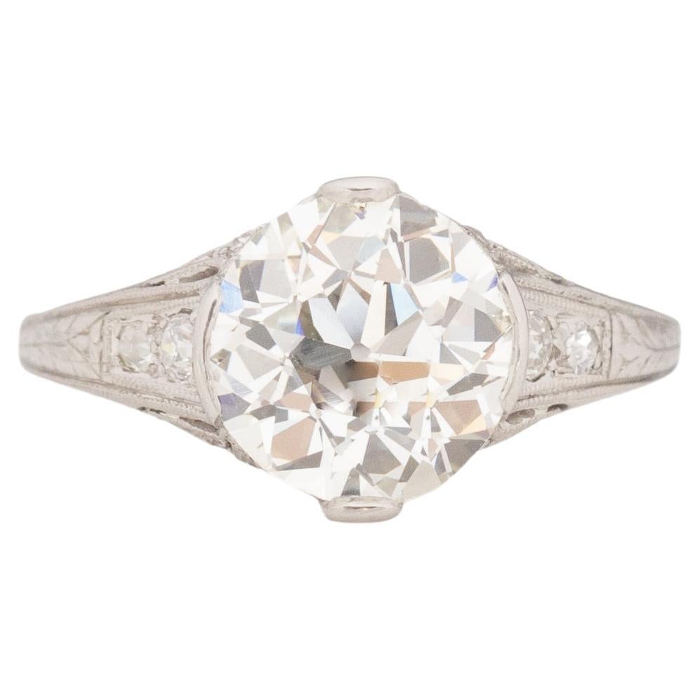 2.86 Carat Diamond Gold Platinum Solitaire Ring at 1stDibs