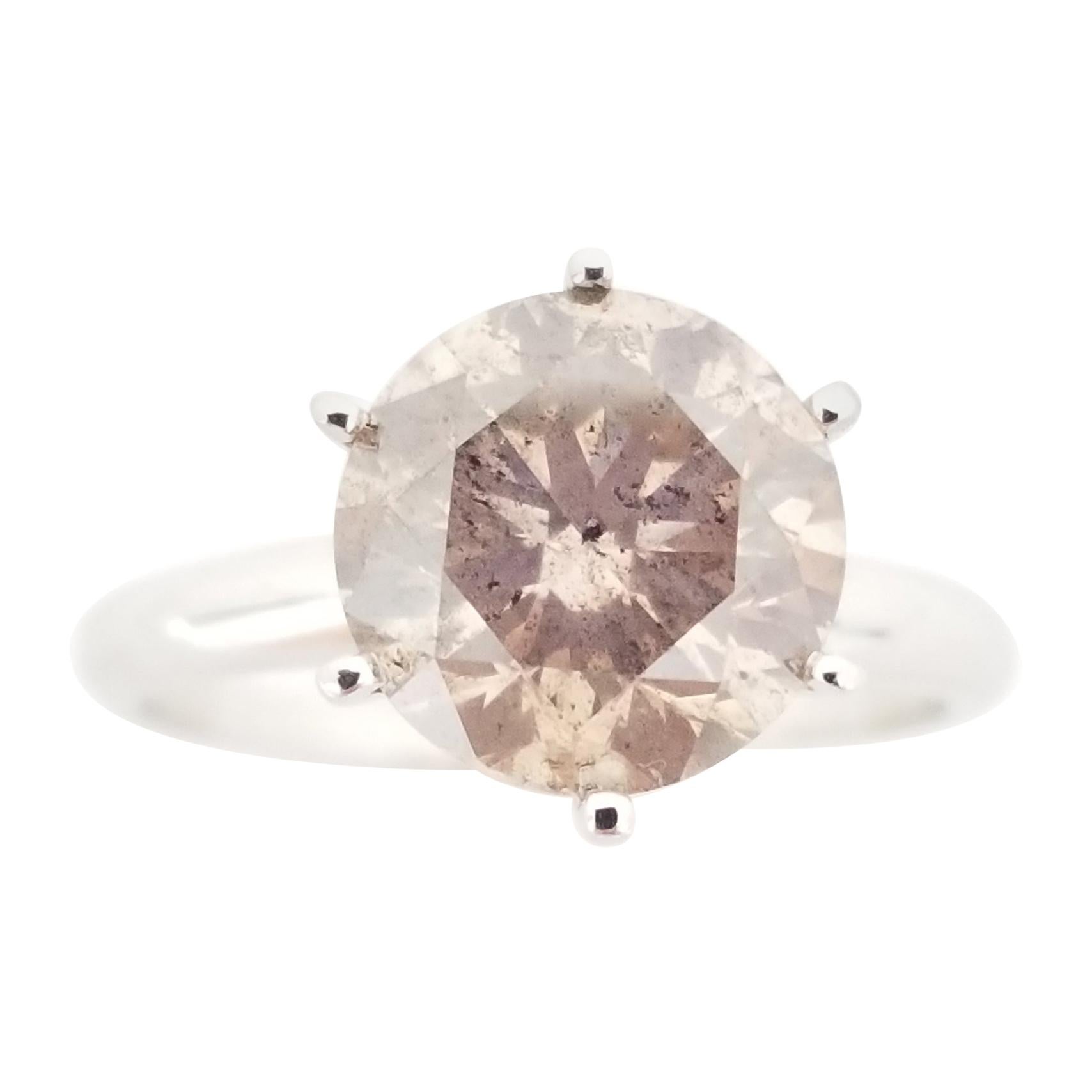 3.21 Carat Natural Fancy Vivid Brown Diamond Ring 14 Karat VS For Sale ...