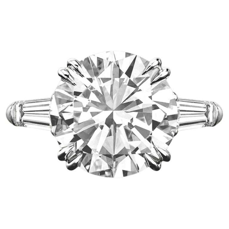 GIA Certified 3 Carat E Color VVS2 Clarity Roud Cut Diamond Solid ...