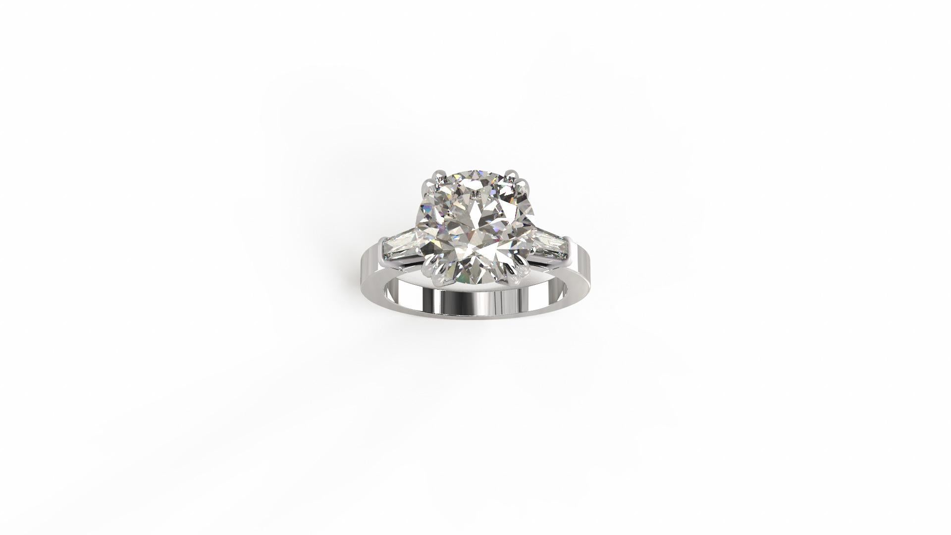 GIA Certified 3.50 Carat Round Brilliant Cut Diamond For Sale at ...