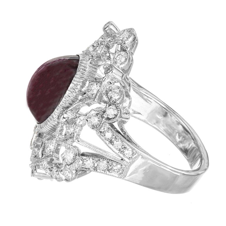 GIA Certified 3.00 Carat Natural Purple Star Ruby Diamond Gold Cocktail ...