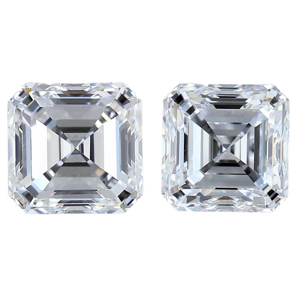 GIA Certified 3.01ct Pair of Square Emerald Cut Diamonds For Sale at ...