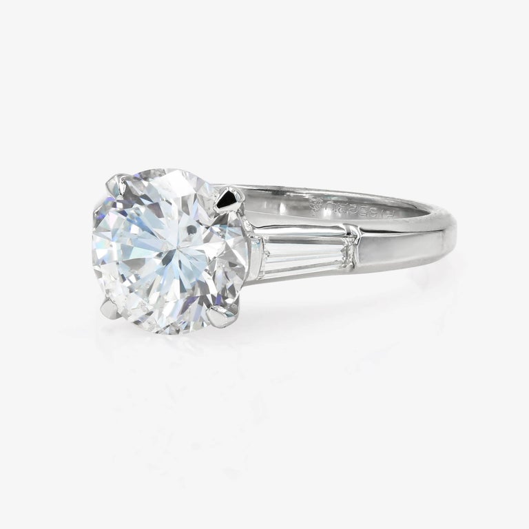 GIA Certified 3.03cts. Round Diamond set in a Lester Lampert Signature ...