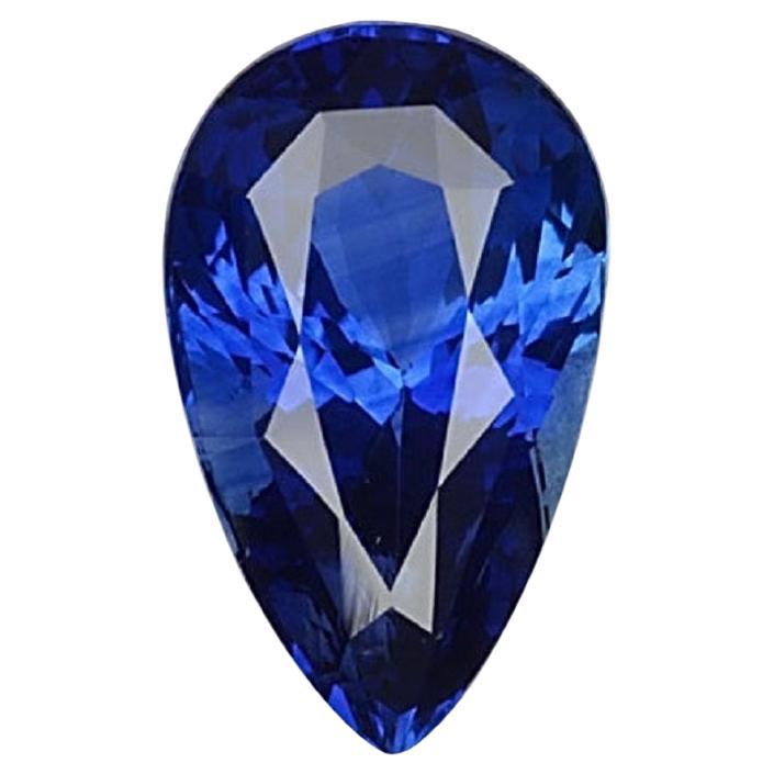 GIA Certified No Heat Pear Shape Carving Natural Sapphire Weighing 4.70 ...