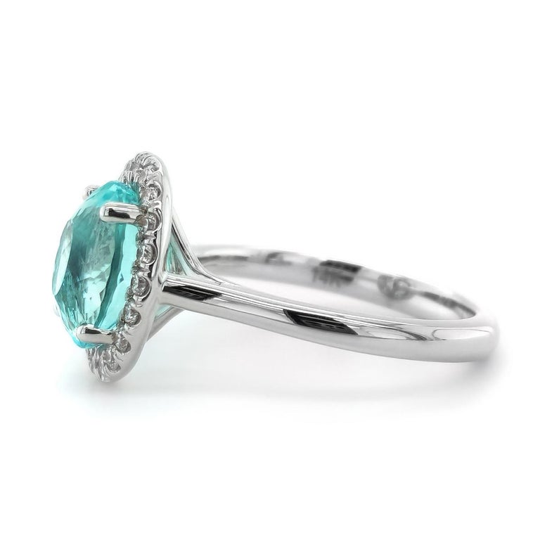 GIA Certified 3.28 ct Natural Mozambique Paraiba Tourmaline Diamond ...