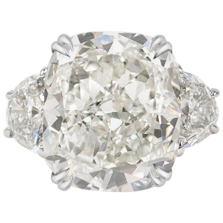 GIA Certified 3.45 Carat Cushion Cut Diamond I Color Triple Ex For Sale ...