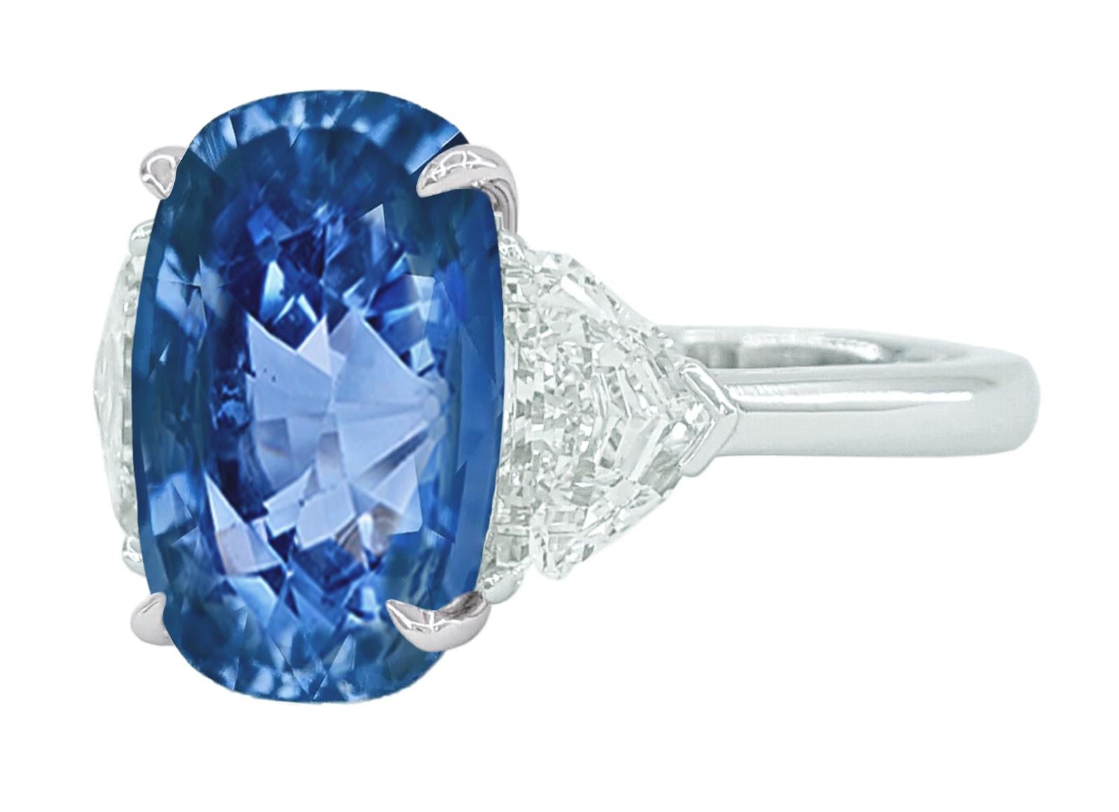 GIA Certified 3.50 Carat Kashmir Blue Sapphire NO HEAT Ring For Sale at ...