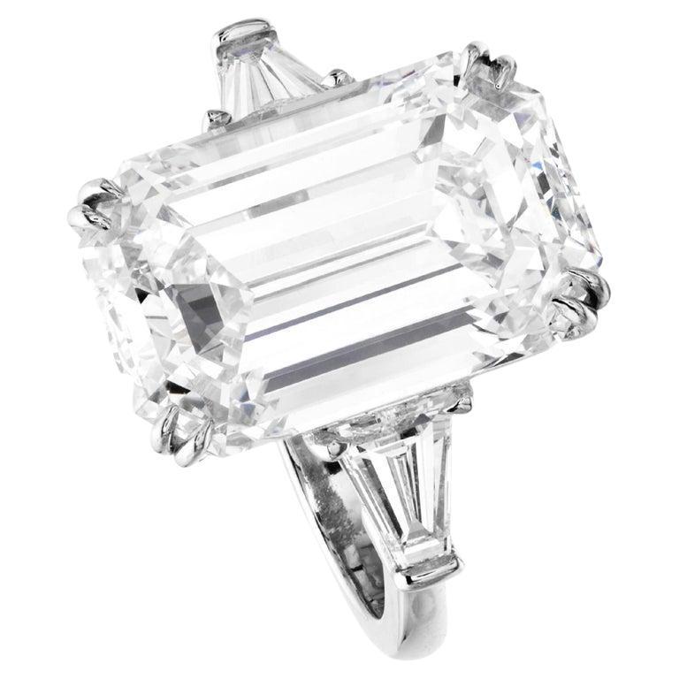 GIA Certified 10.16 Carat Emerald Cut Diamond Ring TYPE 2A For Sale at ...