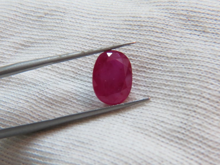 GIA Certified 3.59 Carat Natural Oval Ruby For Sale at 1stDibs
