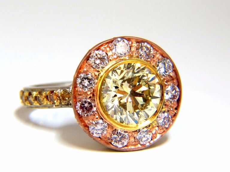 GIA Certified 3.67 Carat Fancy Round Diamond Ring Circular Flush Deck ...