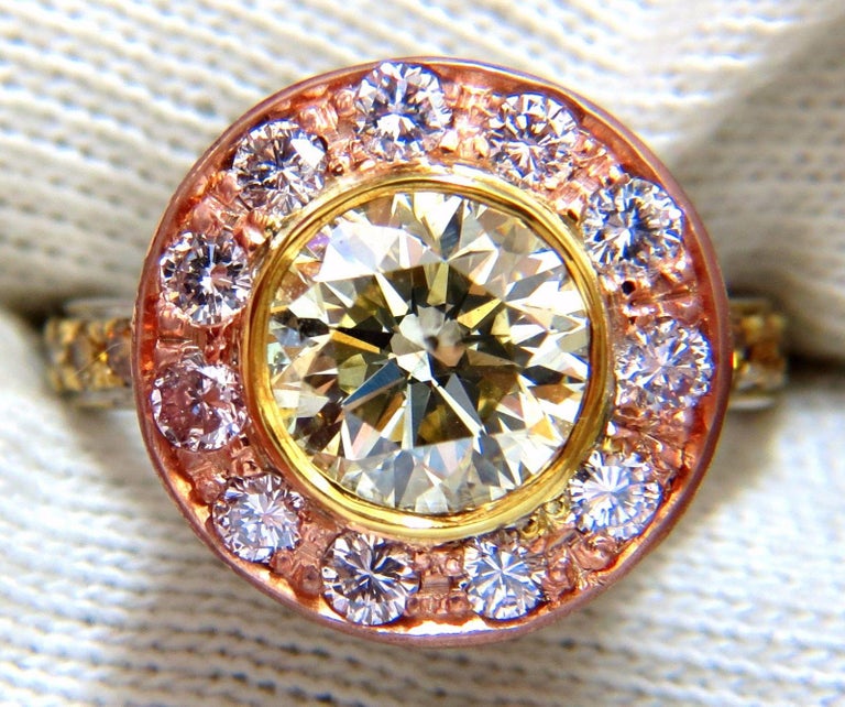 GIA Certified 3.67 Carat Fancy Round Diamond Ring Circular Flush Deck ...