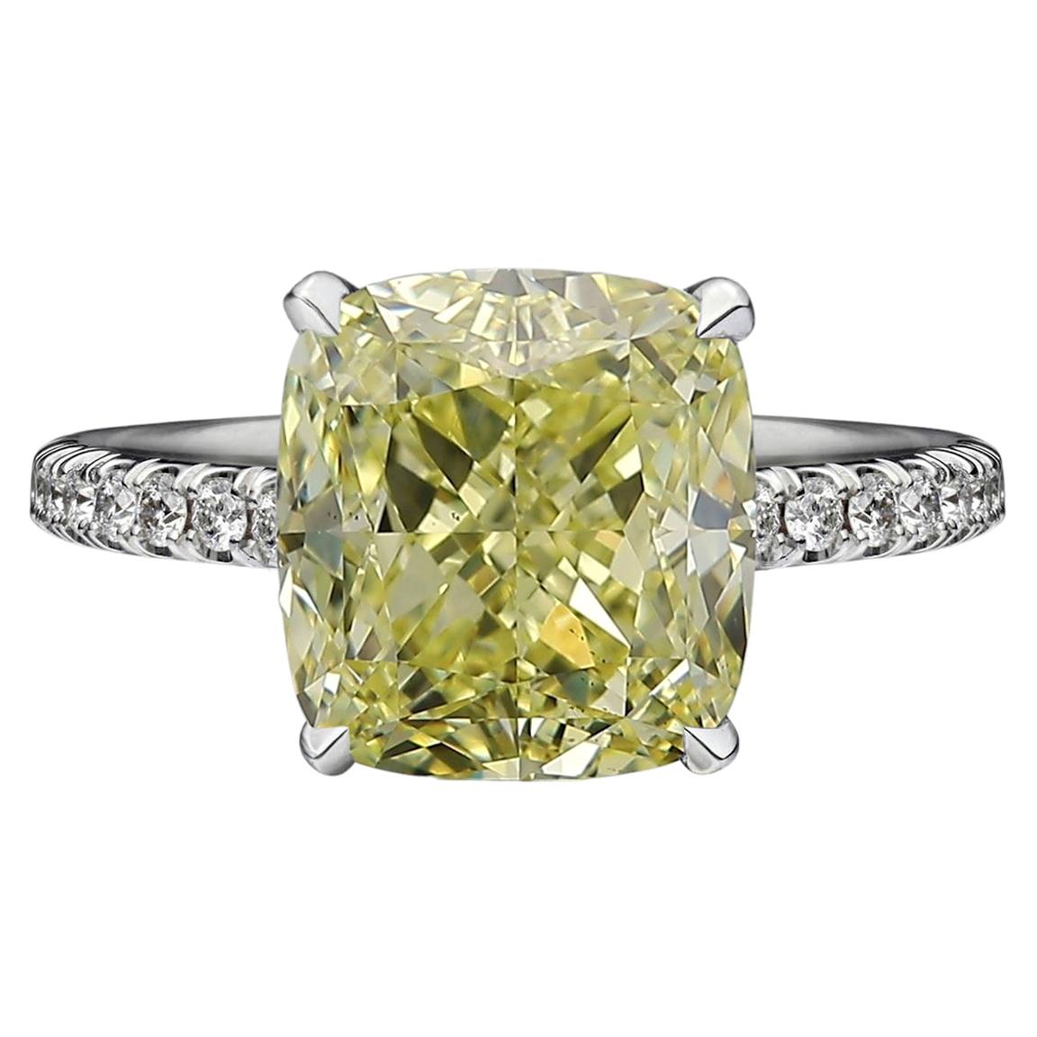 3.10 Carat Natural Fancy Yellow Brown Diamond Raised Halo Mod Deco Ring ...