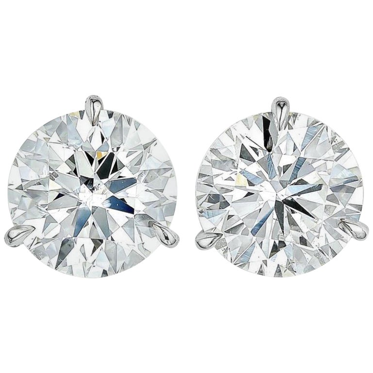INTERNALLY FLAWLESS D COLOR 2 Carat Diamond Studs Triple Excellent Cut ...