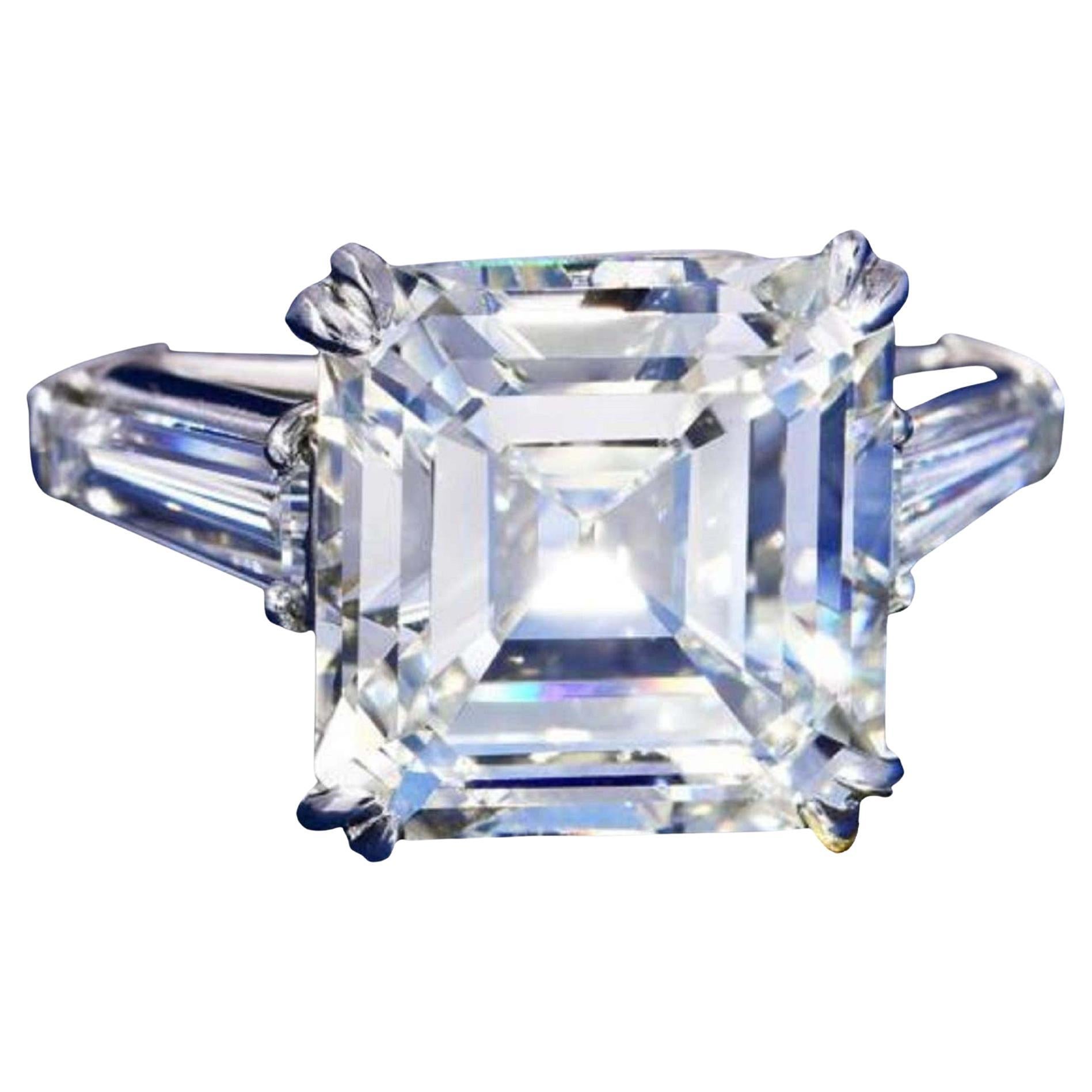 Exceptional GIA Certified 22.88 Carat Asscher Cut Diamond Ring For Sale ...