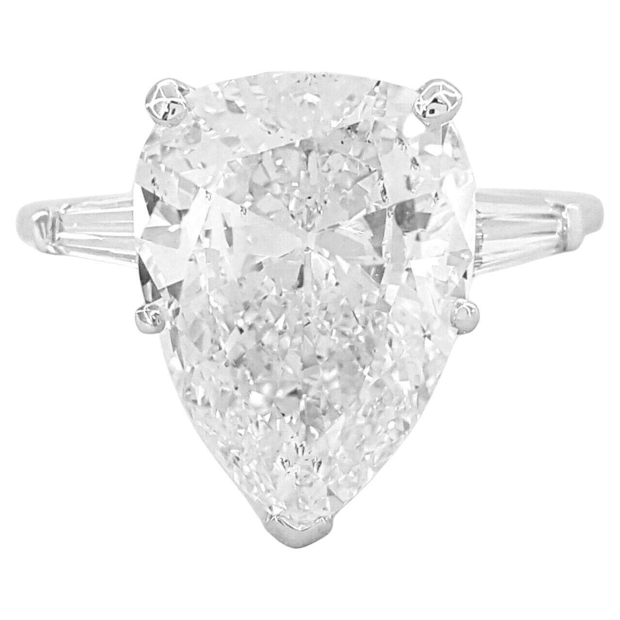 GIA Certified 4 Carat Cushion Diamond with tapered baguette ring For ...
