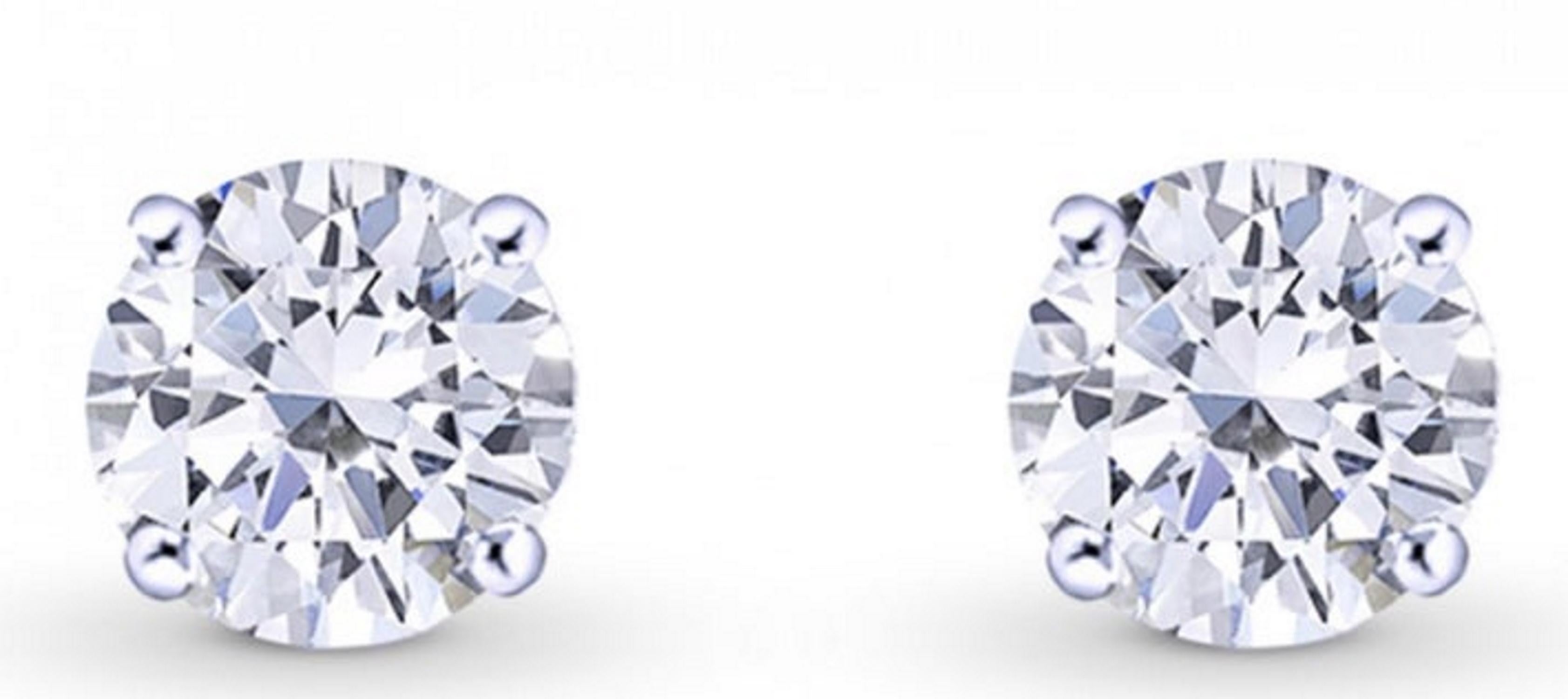 GIA Certified 4 Carat Diamond Studs Set in Solid Platinum For Sale at ...